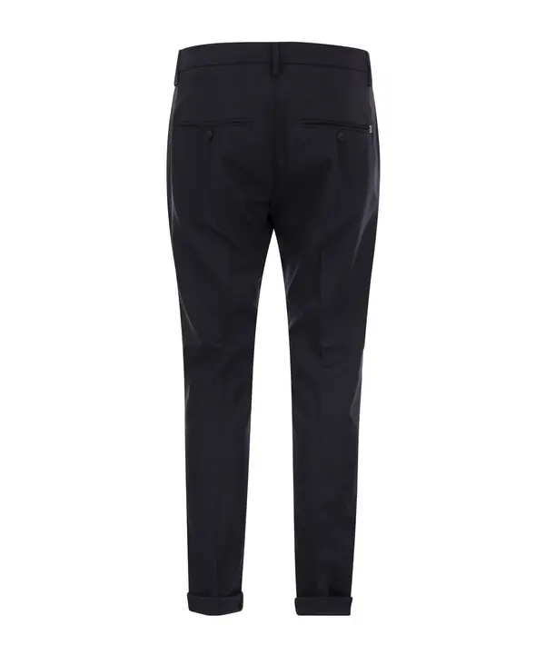 DONDUP Cuffed Slim Fit Pants - Black