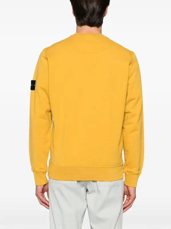 Stone Island Logo Patch Crewneck Sweatshirt - Mustard-colored