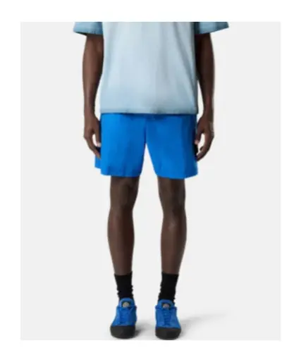 Stone Island Compass Logo-patch Loose Fit Shorts - Bright Blue