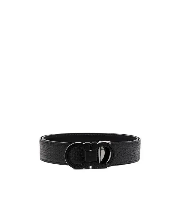 FERRAGAMO Gancini Logo Belt - Black
