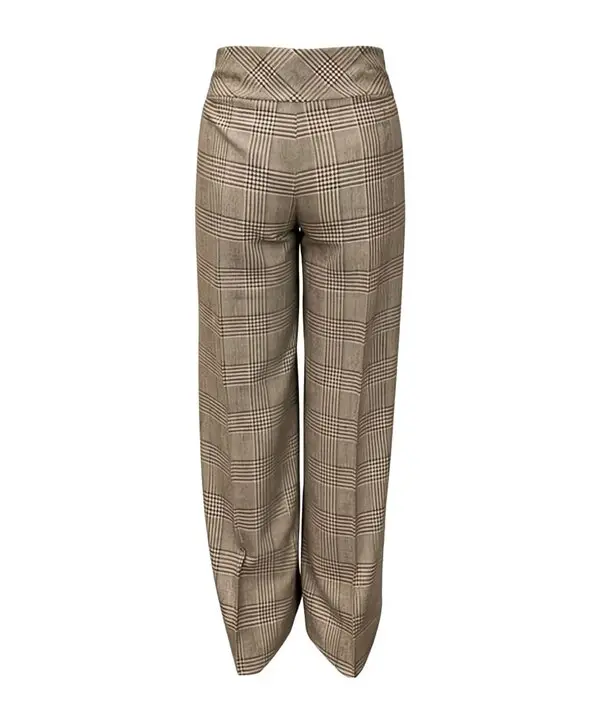 D.exterior Plaid Pattern Casual Pants - Multicolor
