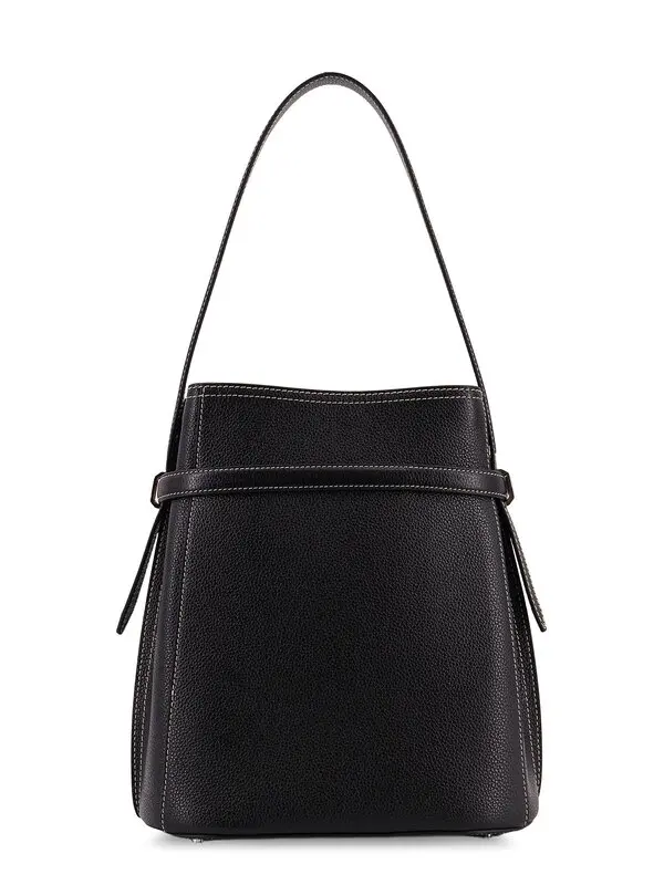 TOTEME Logo Printed Bucket Bag - Black