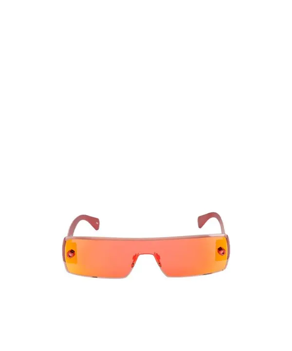 Alaïa Azzedine Shield Frame Sunglasses - Red