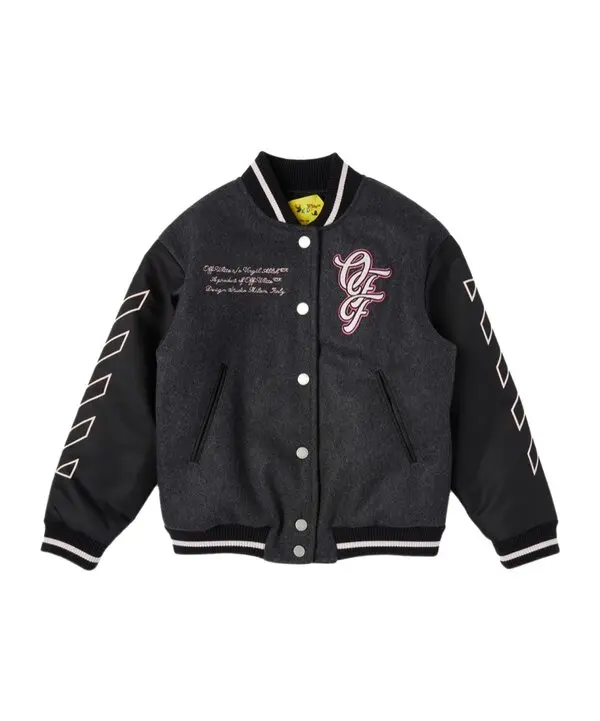 Off-White Embroidered Varsity Jacket - Black