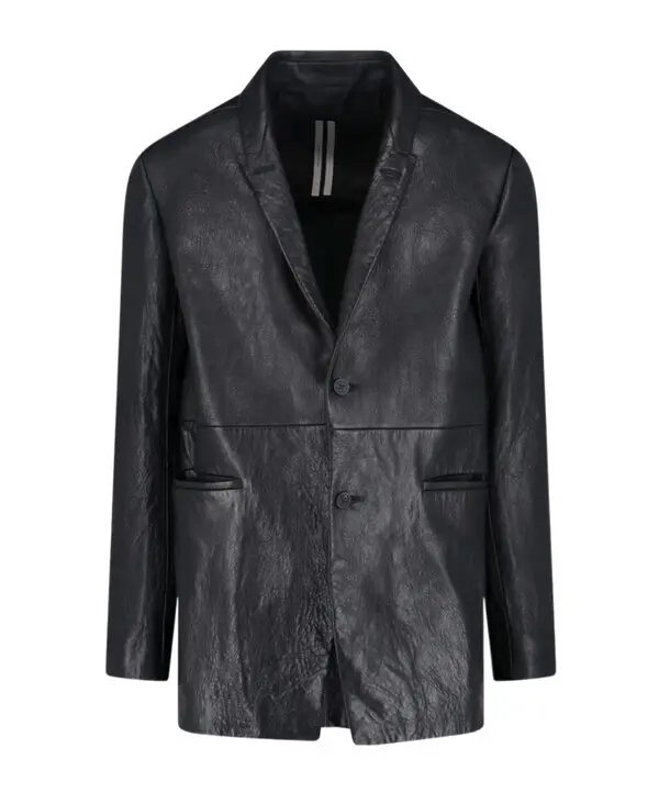 Rick Owens Single-breasted Leather Blazer