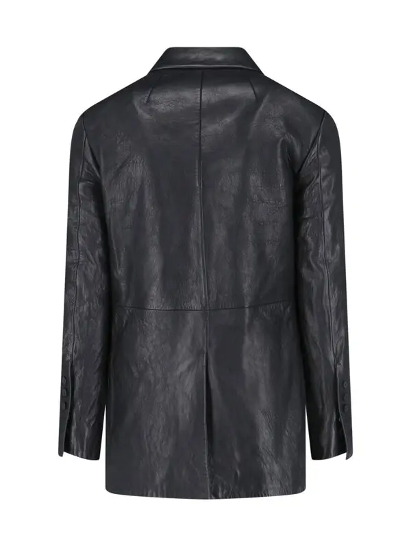 Rick Owens Single-breasted Leather Blazer