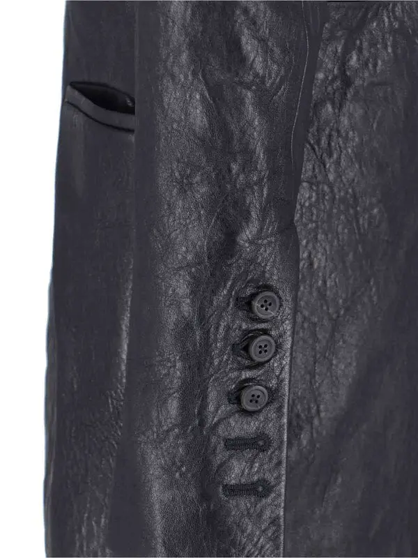 Rick Owens Single-breasted Leather Blazer