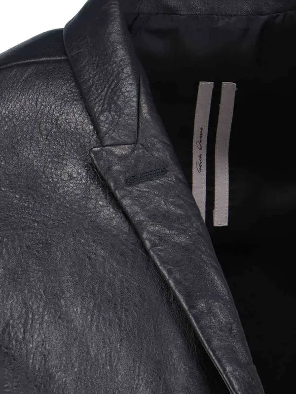 Rick Owens Single-breasted Leather Blazer