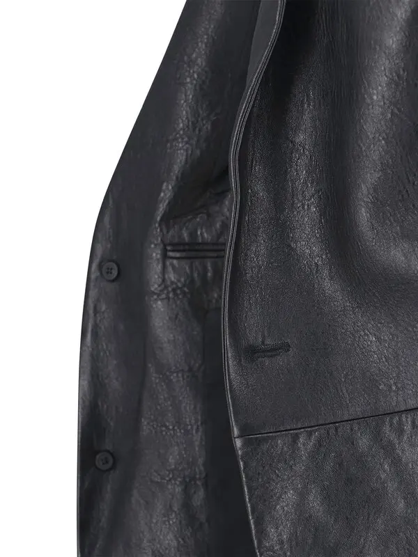 Rick Owens Single-breasted Leather Blazer