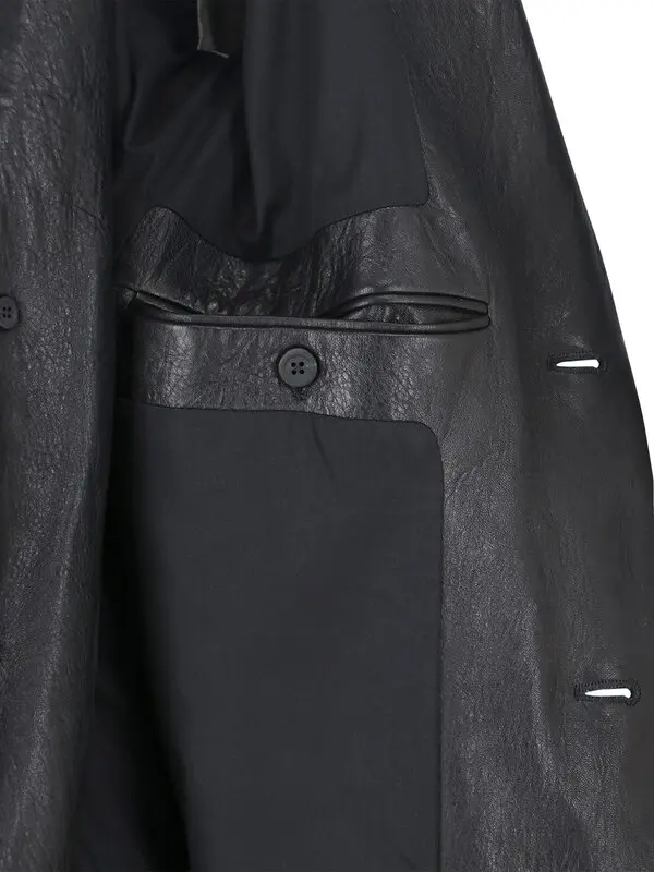 Rick Owens Single-breasted Leather Blazer