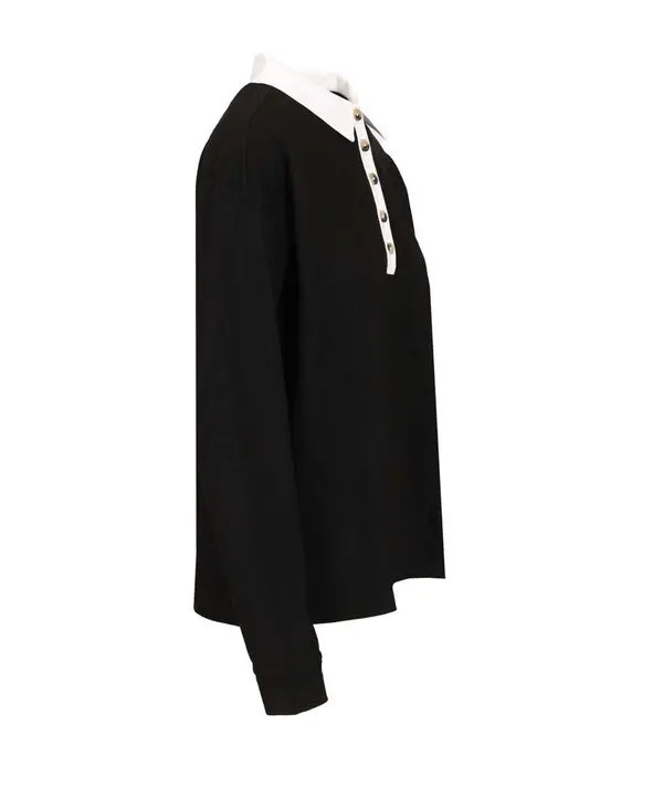 Khaite Faithful Buttoned Polo Top