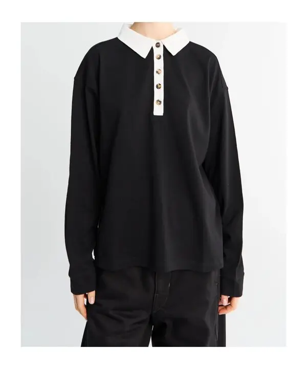 Khaite Faithful Buttoned Polo Top