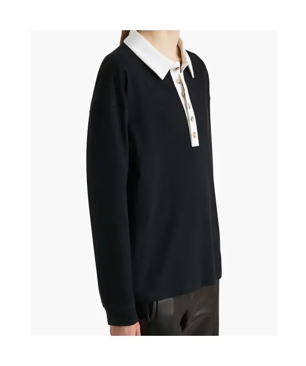 Khaite Faithful Buttoned Polo Top