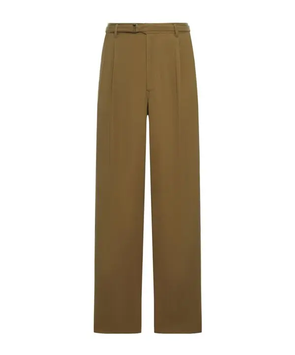 Giorgio Armani Pleated Relaxed-fit Pants - Brown