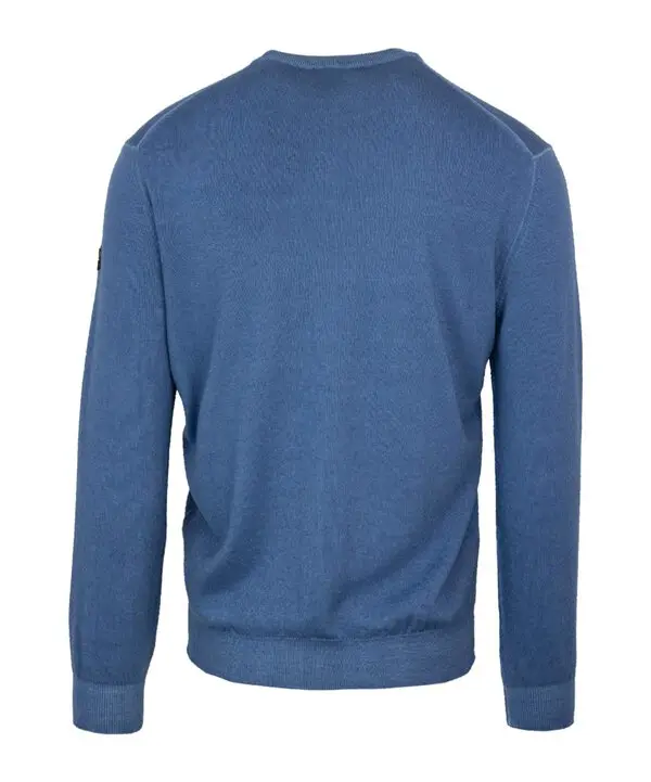 PAUL  SHARK Paul & Shark Fine Knit Crew Neck Jumper With Logo Patch