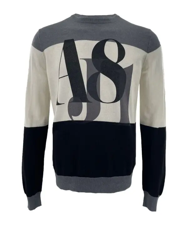 Emporio Armani Long-sleeved Crew Neck Sweater - Black