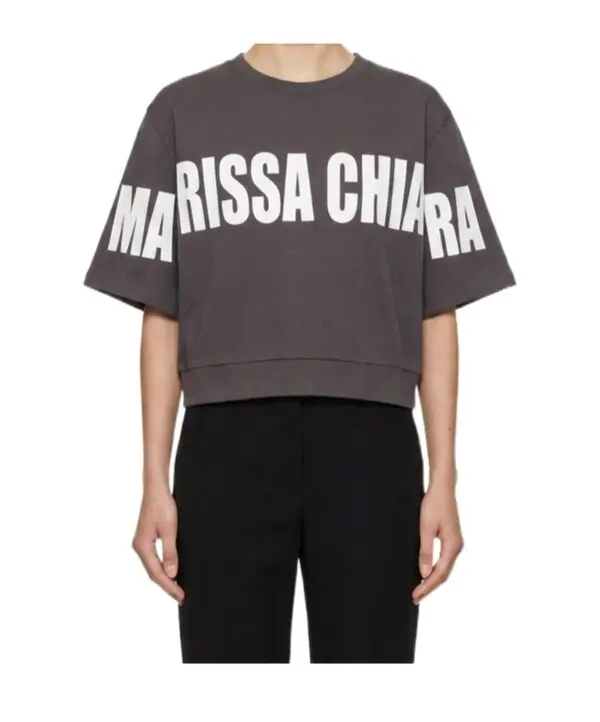 Marissa Chiara Big Logo Bat Short Sleeve Sweatshirt