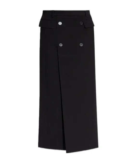 Balenciaga Maxi Skirt With Decorative Buttons