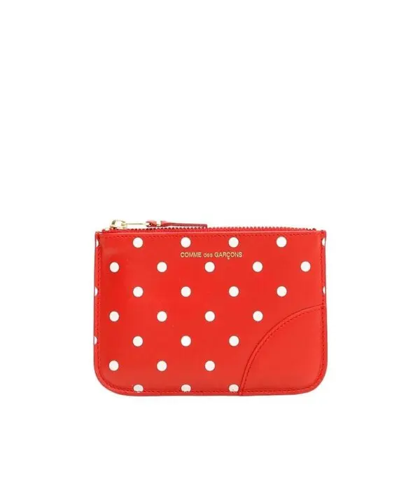 Comme Des Garçons Comme Des Garons Wallet Polka Dot Printed Coin Zipped Wallet - Red
