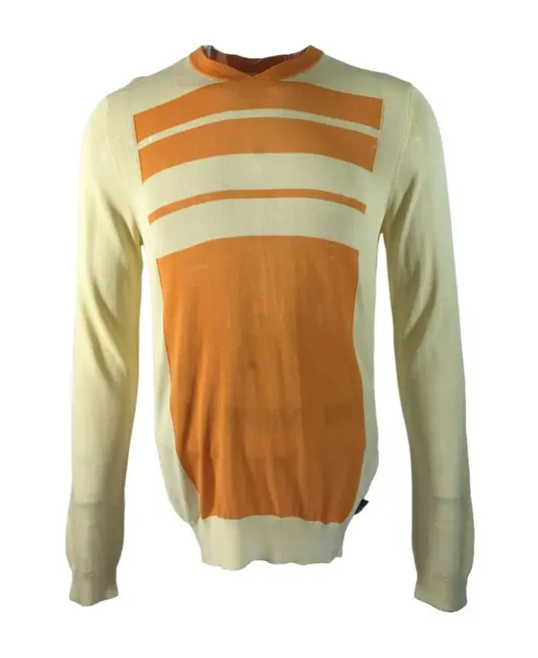 Emporio Armani Logo Pattern Long Sleeve Sweater - Nude