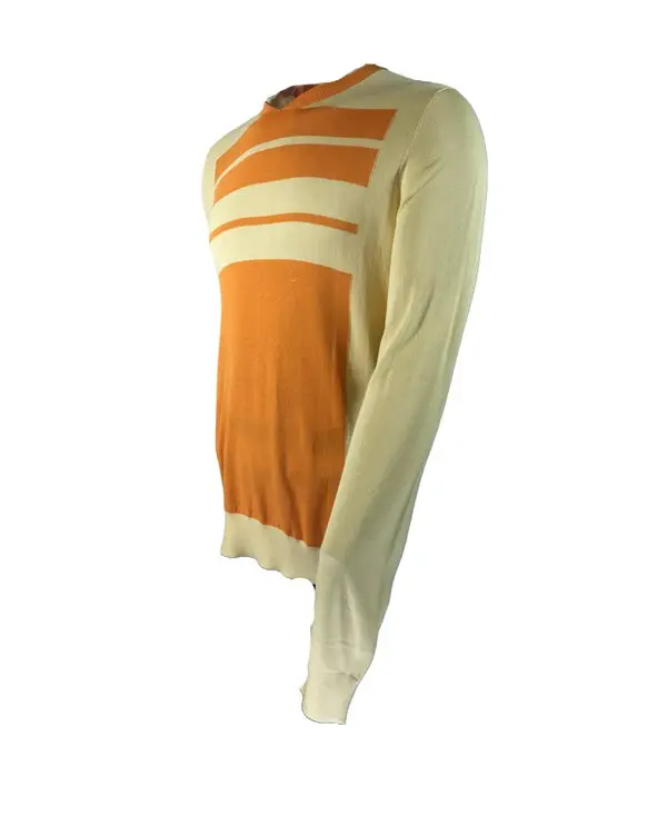 Emporio Armani Logo Pattern Long Sleeve Sweater - Nude