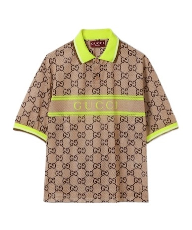 Gucci Mesh Gg Printed Polo Shirt