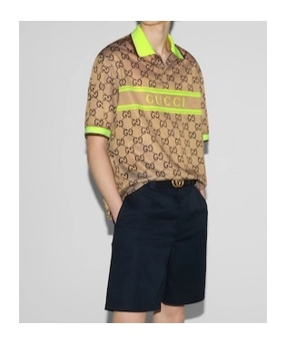 Gucci Mesh Gg Printed Polo Shirt