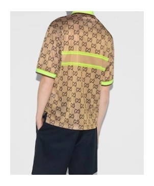 Gucci Mesh Gg Printed Polo Shirt