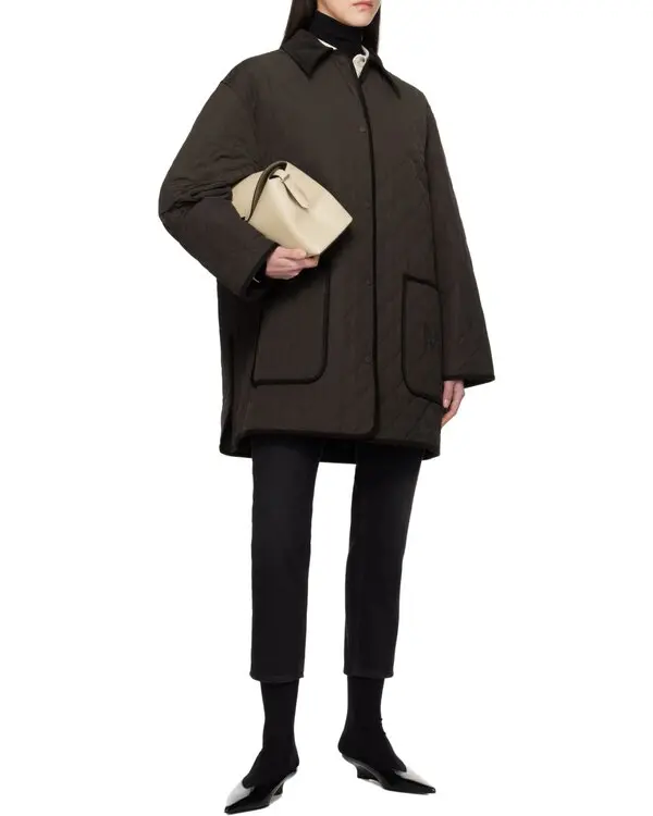TOTEME Diamond-quilted Buttoned Jacket - Espresso