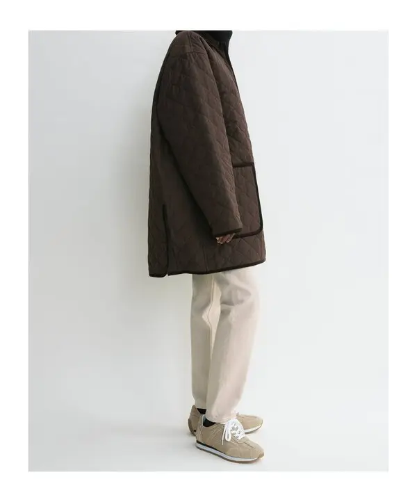 TOTEME Diamond-quilted Buttoned Jacket - Espresso