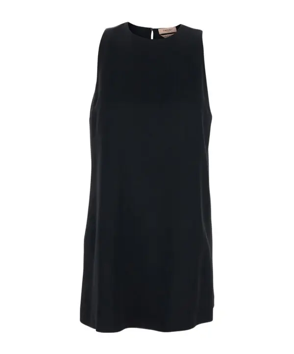 TWINSET Sleeveless Satin Top With Button Closure