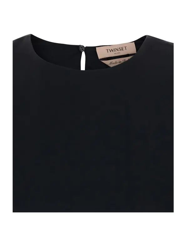 TWINSET Sleeveless Satin Top With Button Closure