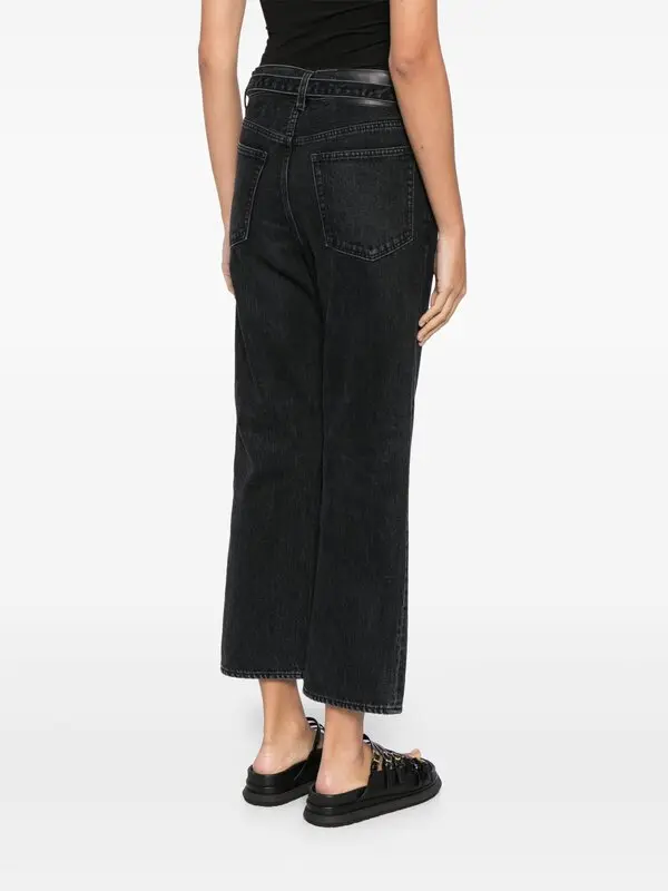 Sacai Straight-leg Belted Cropped Jeans