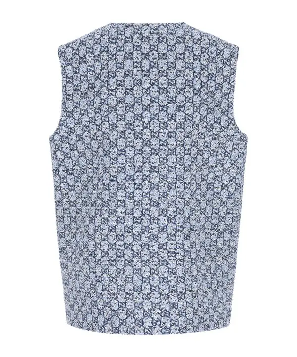 Gucci Monogrammed Tweed Vest - Gray