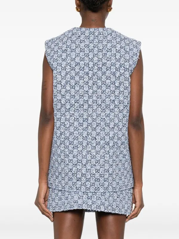 Gucci Monogrammed Tweed Vest - Gray