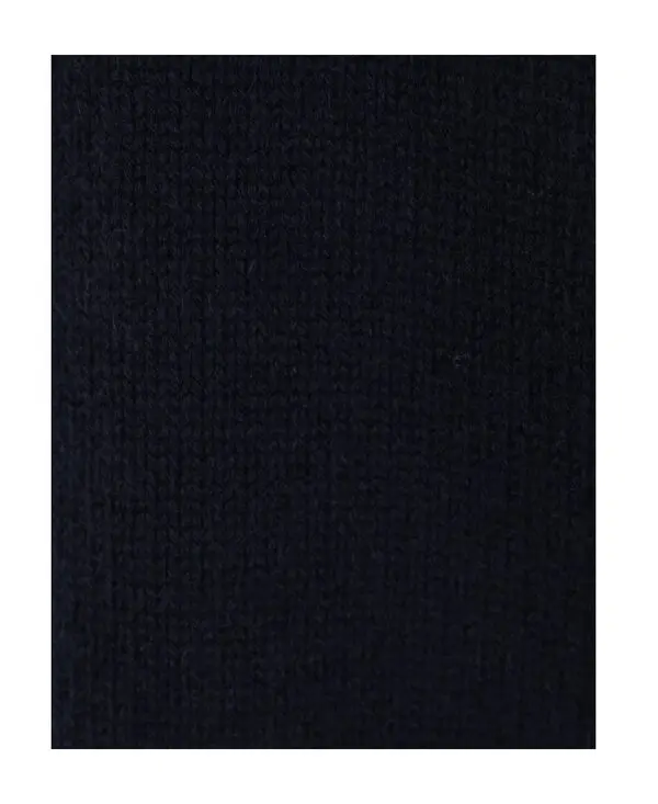 Miu Miu Cashmere Sweater With Back Logo - Navy Blue