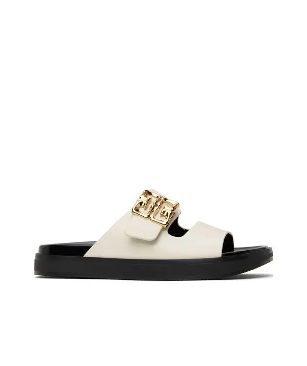 Givenchy 4g Buckled Open Square Toe Sandals - Ivory White