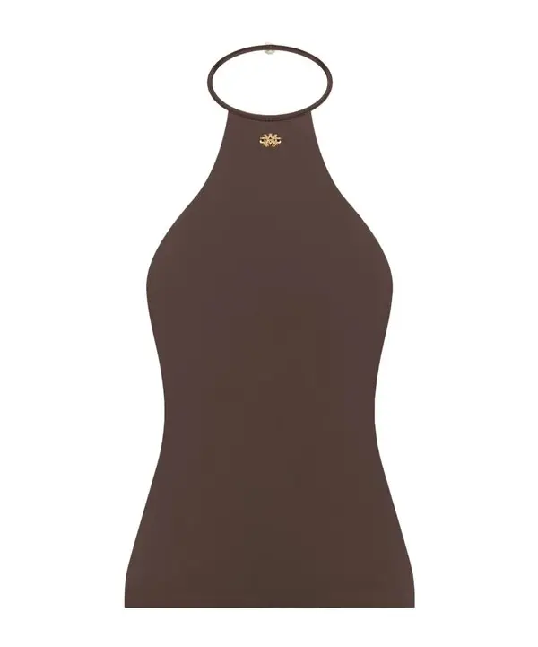 Amiri Halter Neck Top With Logo Hardware