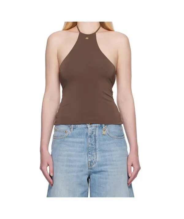 Amiri Halter Neck Top With Logo Hardware