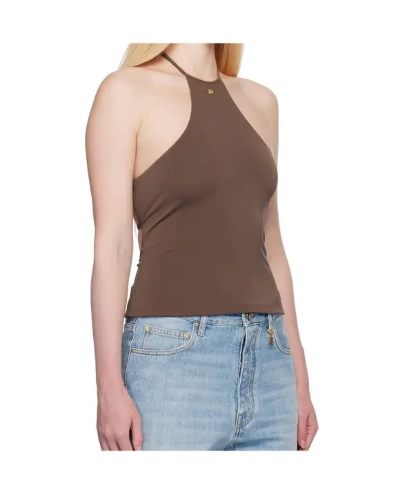 Amiri Halter Neck Top With Logo Hardware
