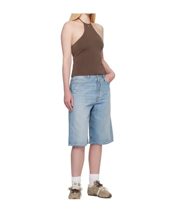 Amiri Halter Neck Top With Logo Hardware