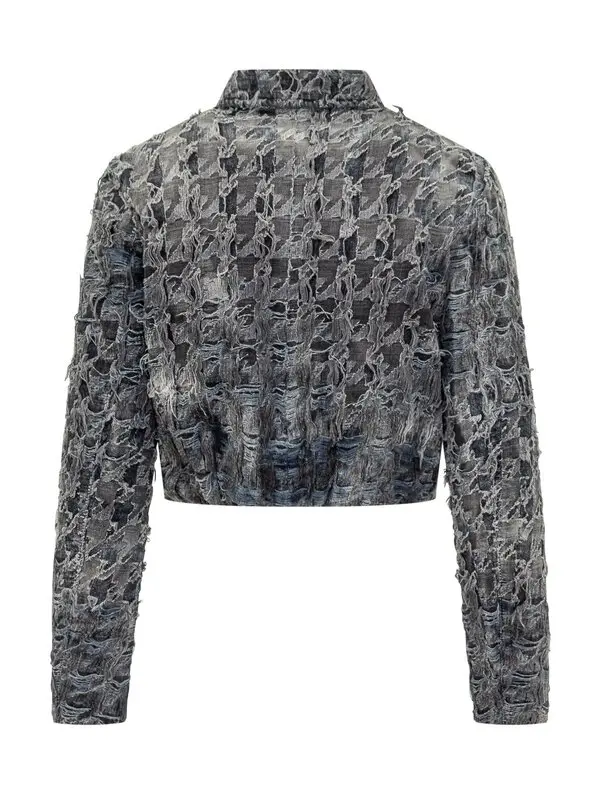 DIESEL® Distressed Cropped Denim Jacket
