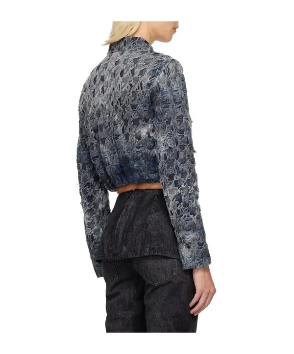 DIESEL® Distressed Cropped Denim Jacket