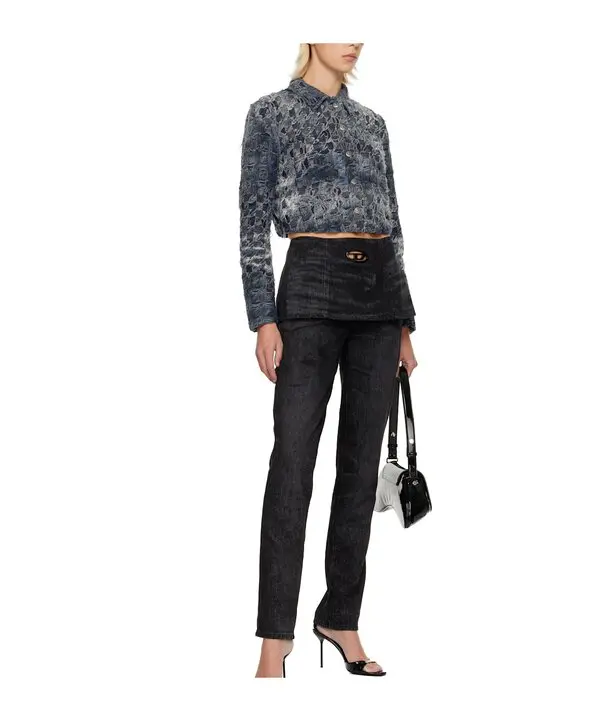 DIESEL® Distressed Cropped Denim Jacket