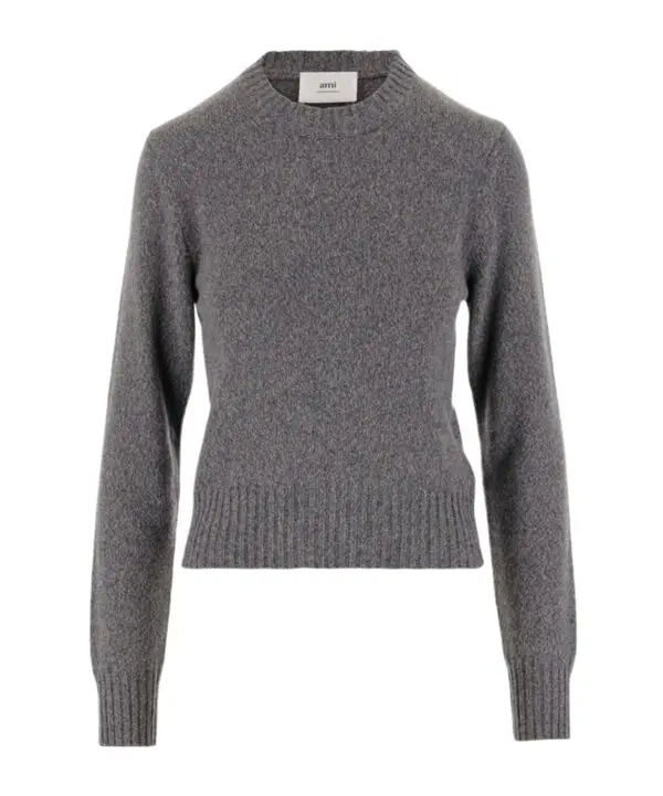 Ami De Coeur Embroidered Knitted Jumper - Gray
