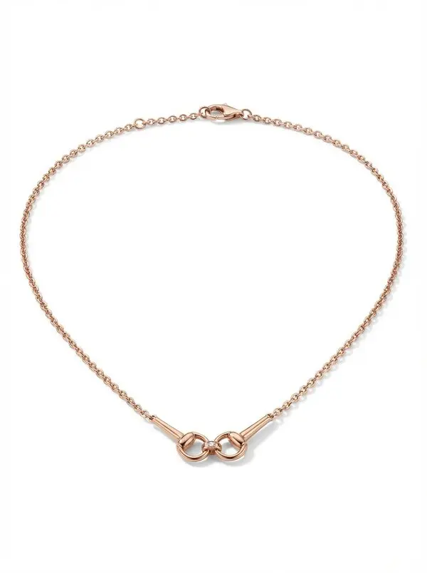 Gucci Horsebit Diamond 18k Chain Necklace - Yellow