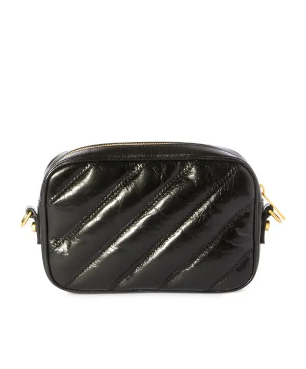 Off-White Quilted Camera Bag With Logo Pattern