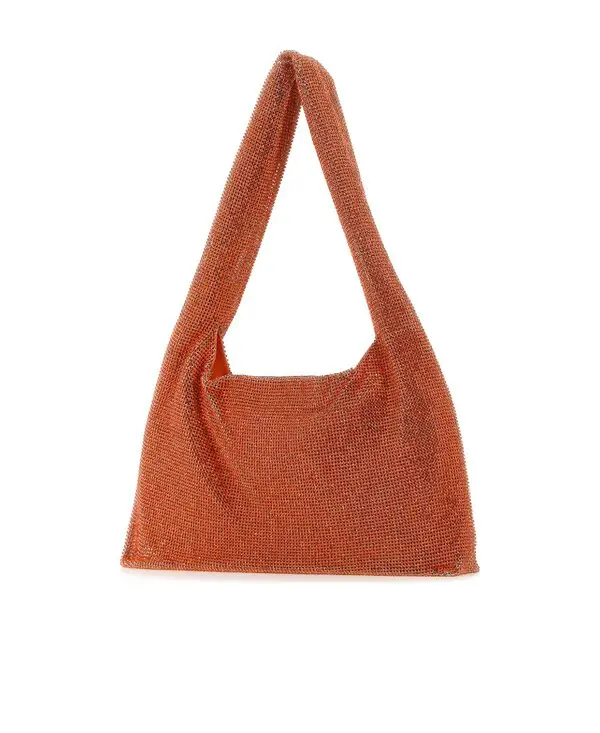 Kara Embellished Mesh Tote Bag - Red