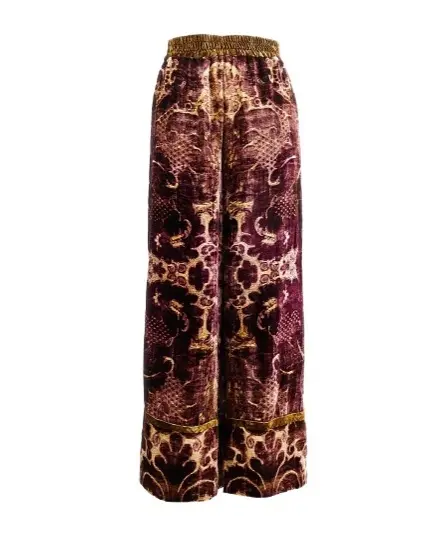 PIERRE-LOUIS MASCIA Damask-print Velvet Trousers - Brown