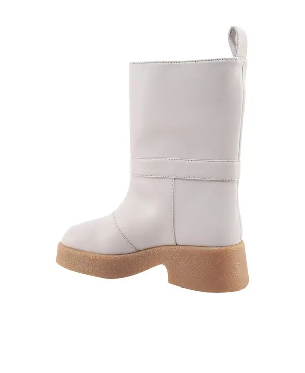 Stella McCartney Logo Lettering Pull-on Ankle Boots - White